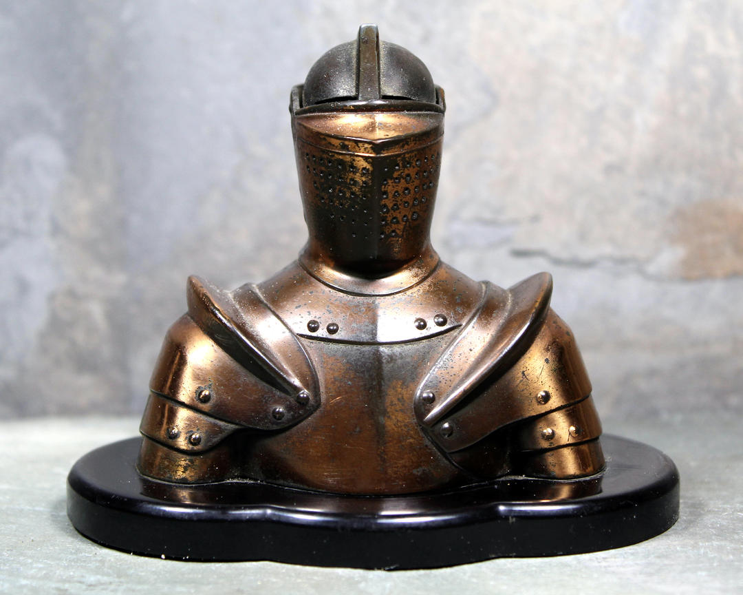 Negbaur Knight Cigarette Lighter - Copper-Plated Knight Bust - Gorgeous ...