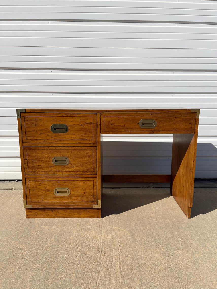 Vintage Campaign Desk Vanity Table Brass Bohemian Boho Chic Style ...