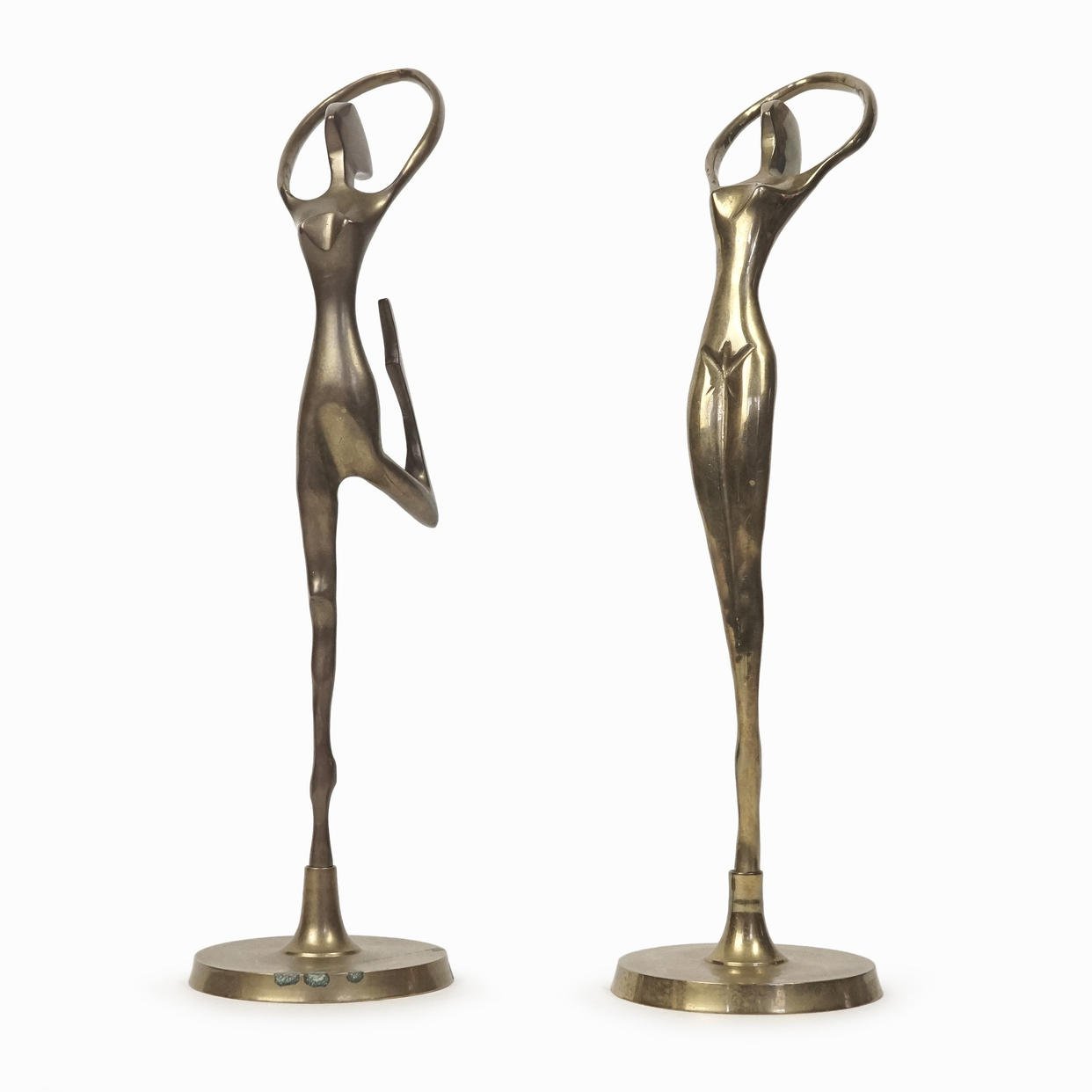 Art Deco Brass Statue Figurine Elongated Woman | Vintage Inquisitor ...