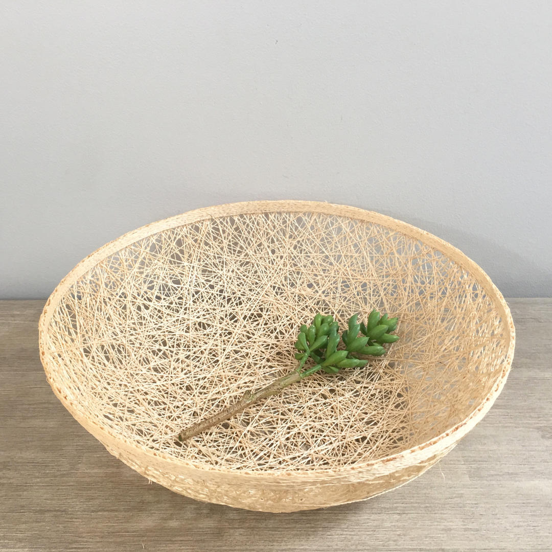 Large String Basket Bowl Pale Natural Hand Made Wall Basket | Mod ...