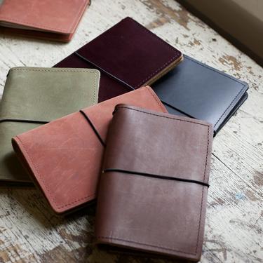 Leather Notebook Cover, Elastic Band Style, Salvaged Leather | Stitch ...