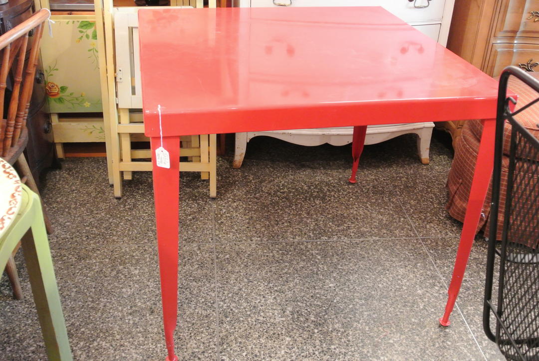 Red Metal Table | Miss Pixies | Adams Morgan - Washington, DC
