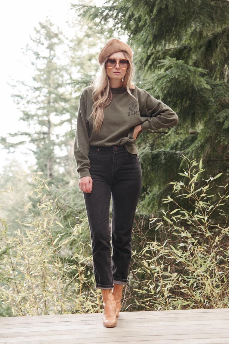 USMC 80s Olive drab US Marine Corps sweatshirt | Surf and the City ...