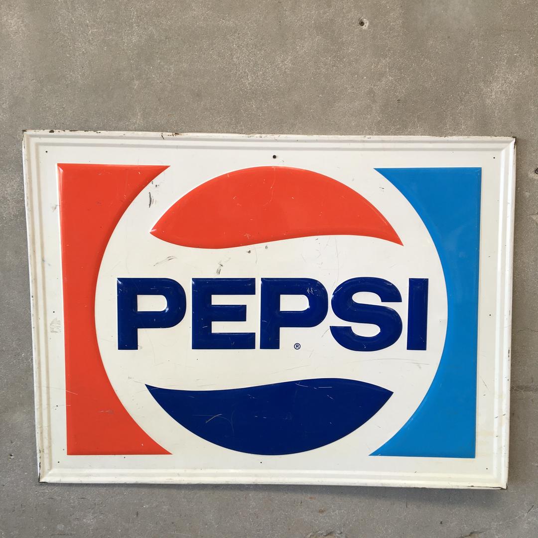 Vintage Metal Pepsi Sign 1970's | Urban Americana (Home Decor) | Long ...