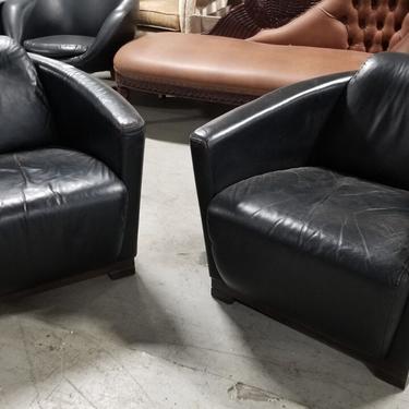 Mid Century Modern Nicoletti Calia Salotti Black Leather Chairs ...