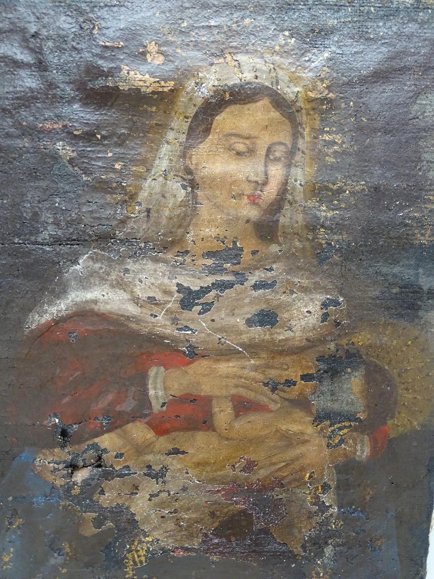 1800's Original Oil Painting on Canvas of Holy Mother Mary | Explormag ...