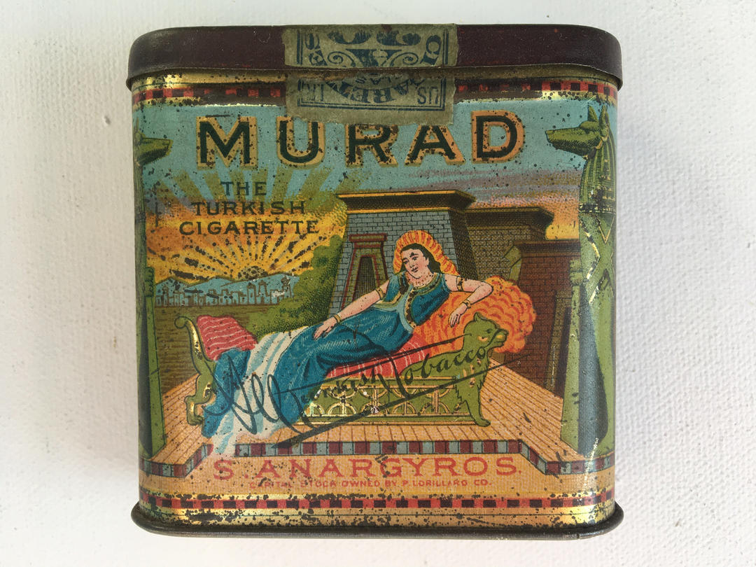 Antique Murad Cigarette Case Tin, Tobacciana, Murad Turkish Cigarette ...
