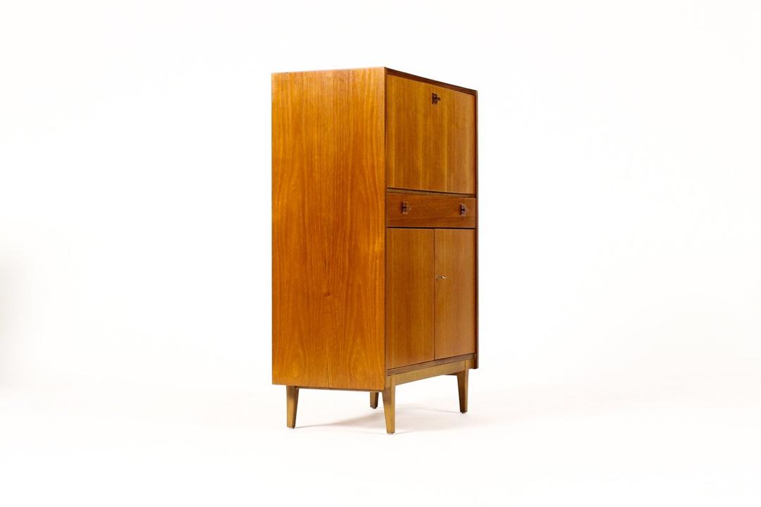 Danish Modern / Mid Century Compact Teak Upright Secretary Desk — Drop ...