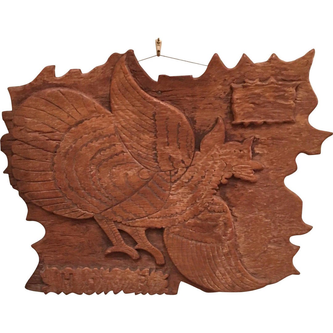 Unusual Antique 18th C Carved Wood Bird Plaque or Frieze | Thrive Decor ...