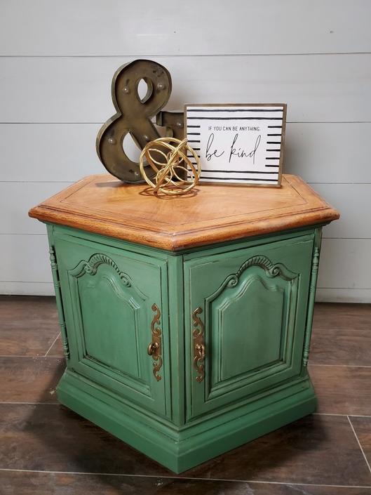 Hexagon end table vintage store