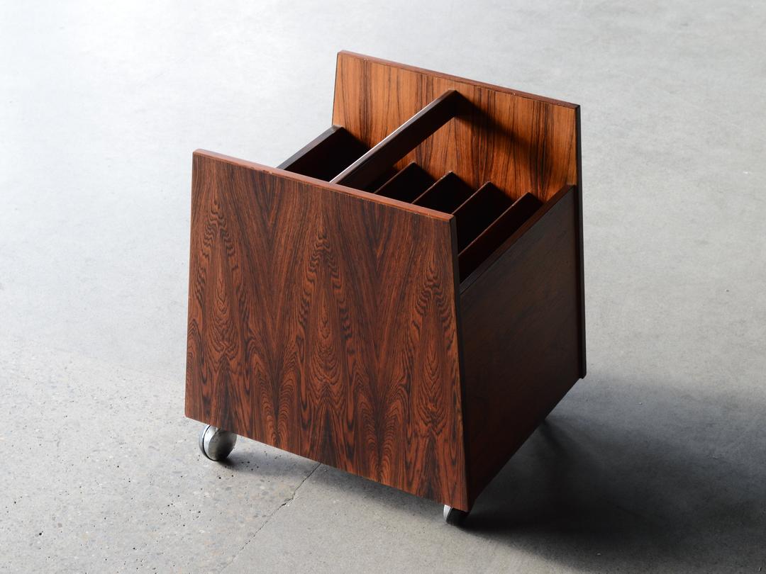 Vintage Norwegian Magazine Rack Record Caddy Rosewood | Madsen Modern ...