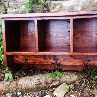 Reclaimed Pine Cubby Coat Rack with a Double Row of | Strong Oaks ...