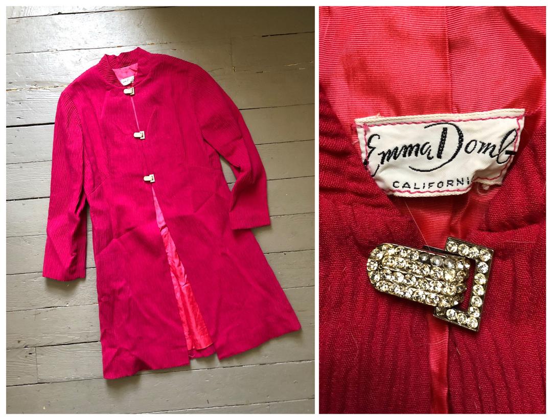 vintage Emma Domb cocktail jacket, fuschia pink evening jacket, ‘60s ...