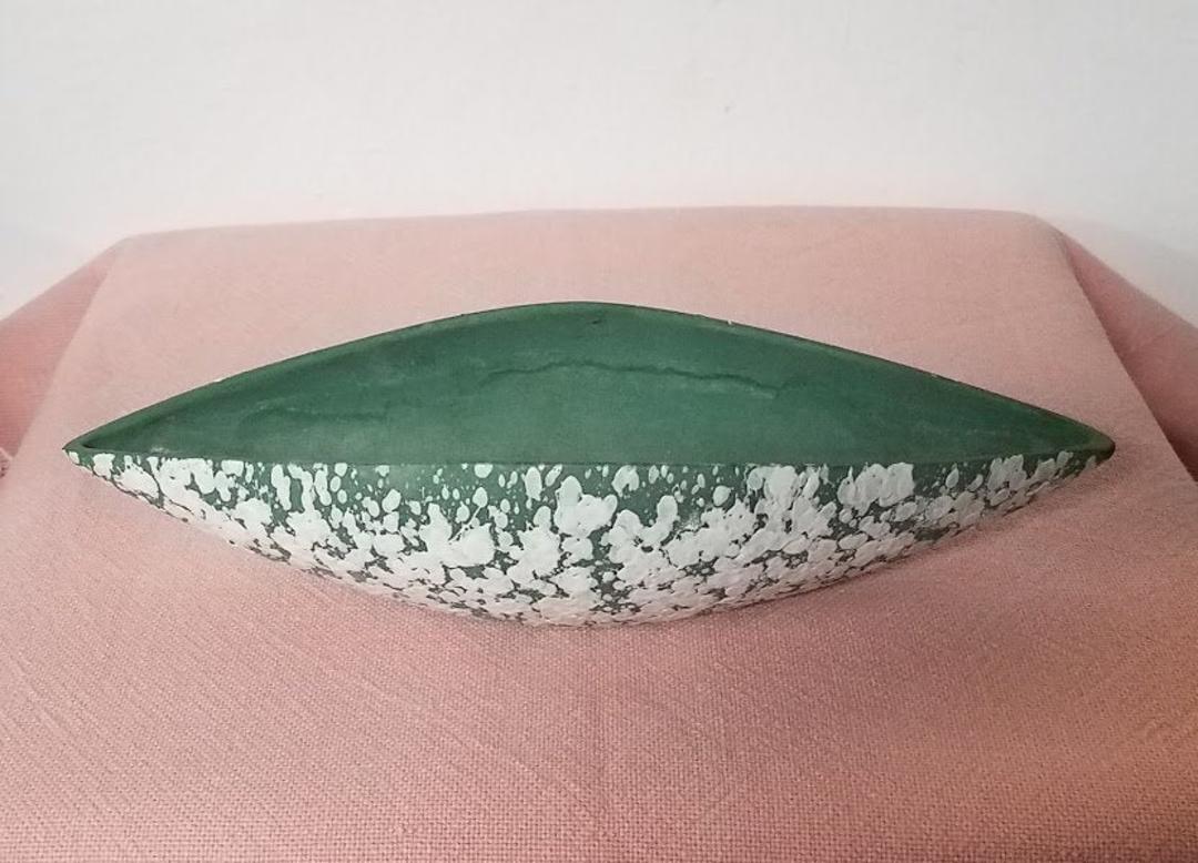 Vintage Mid Century Modern Miramar California Pottery Green-White ...