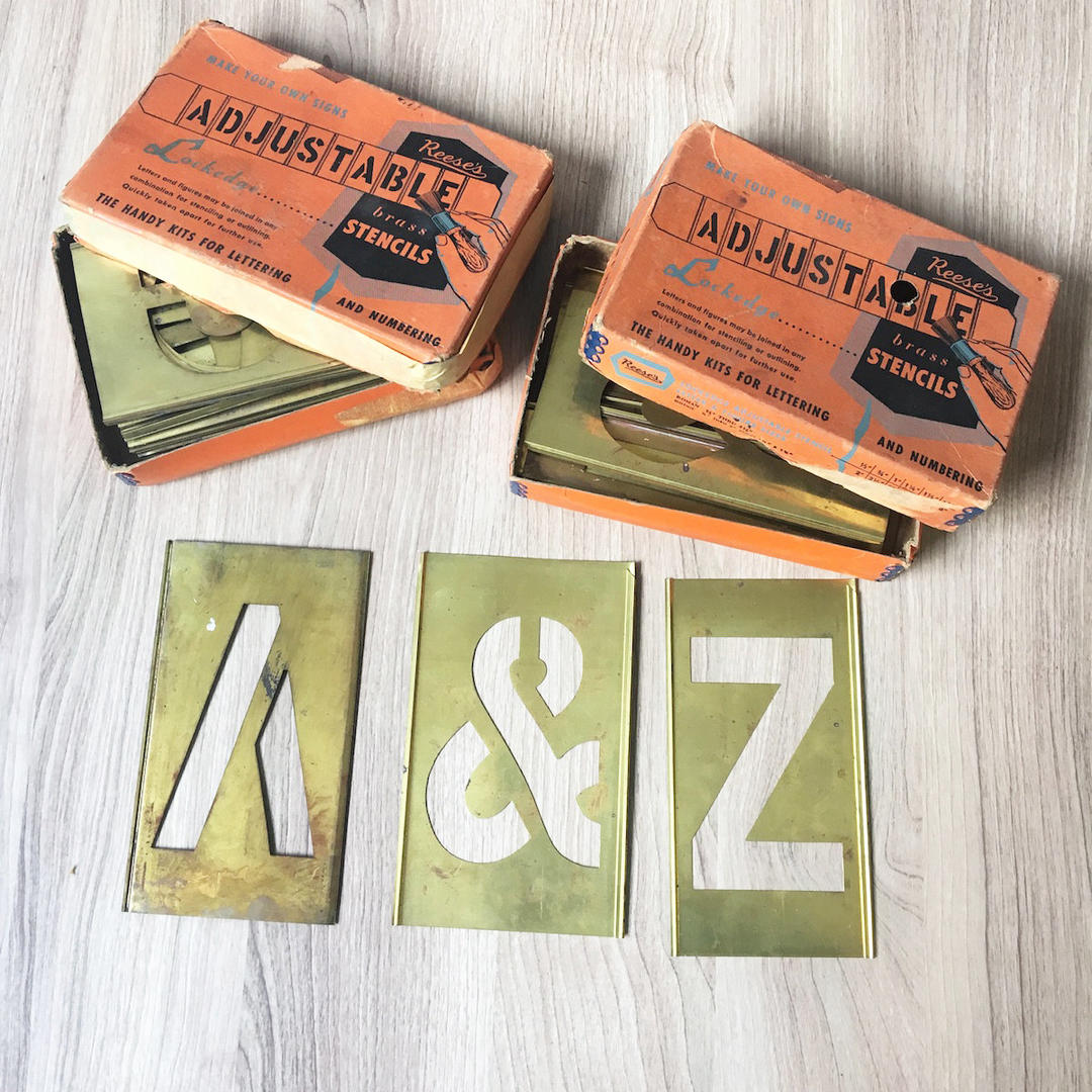 Reese's Adjustable Brass Letter Stencils - set of 4" letters ...