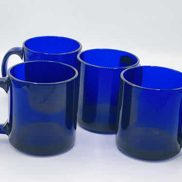 Vintage set of (4) of Cobalt Blue Glass Coffee | JoAnntiques - San ...