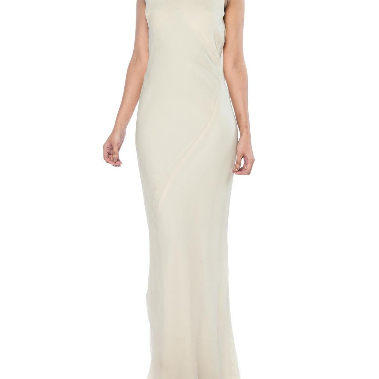 1990S DANES Ivory Silk Chiffon Bias Cut Backless 1930 | Morphew - New ...