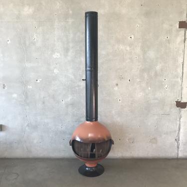 Mid Century Modern Porcelain Finish Orb Fireplace | Urban Americana ...