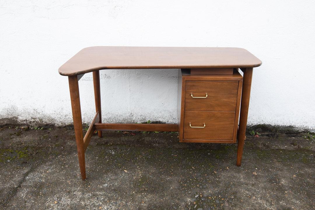 Vintage walnut desk ~ Mid Century desk ~ Minimalist desk ~ Floating ...