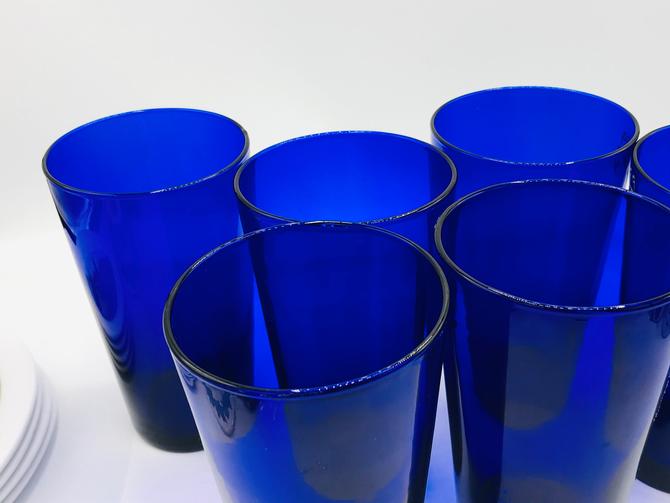 Libby vintage cobalt blue pint glasses Kitchen & Dining Drink & Barware ...