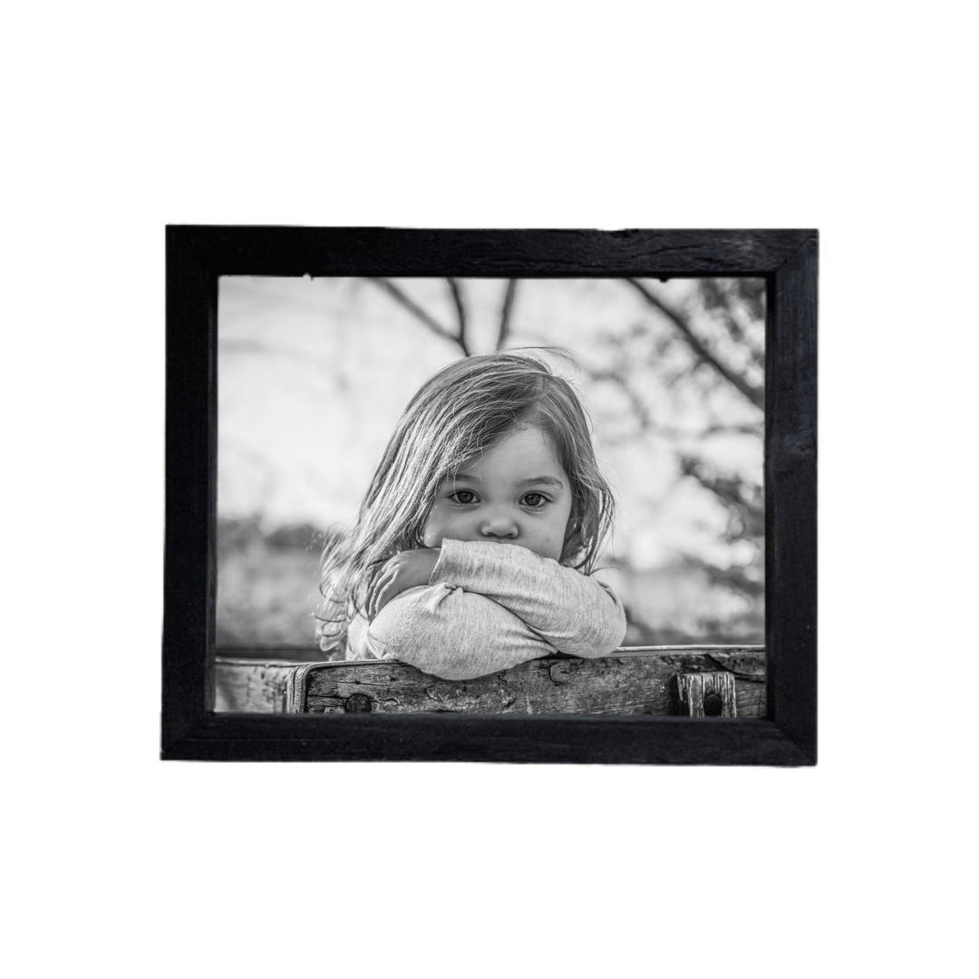 Black Rustic Barnwood Frame | Custom Wood Frame | Reclaimed Wood Frame ...