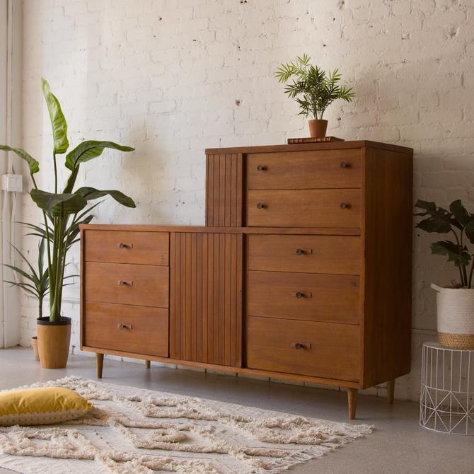 Rare Mengal L Shape Dresser w Hidden Shelf Pushout Sunbeam Vintage Highland Park Los Angeles CA