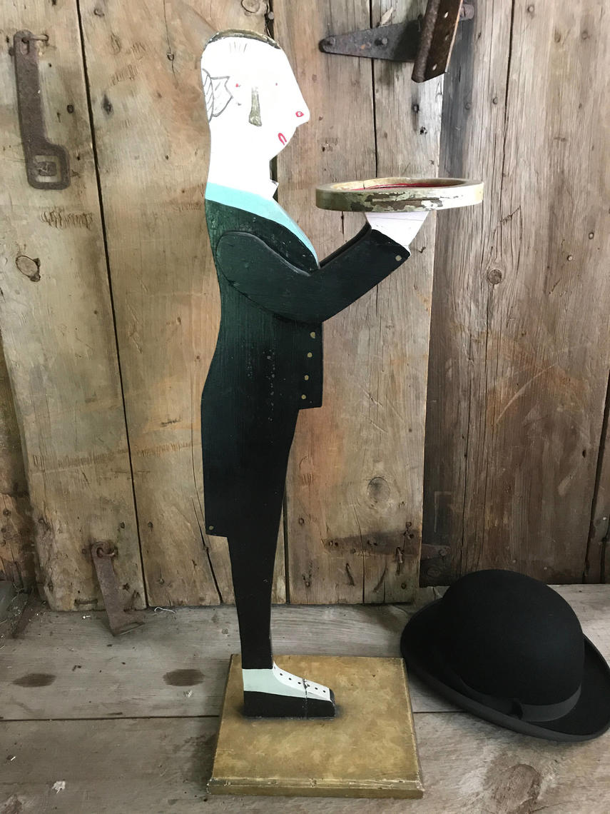 Art Deco Folk Art Wooden Butler Stand, Figural, Mr Bates, | Jan's ...