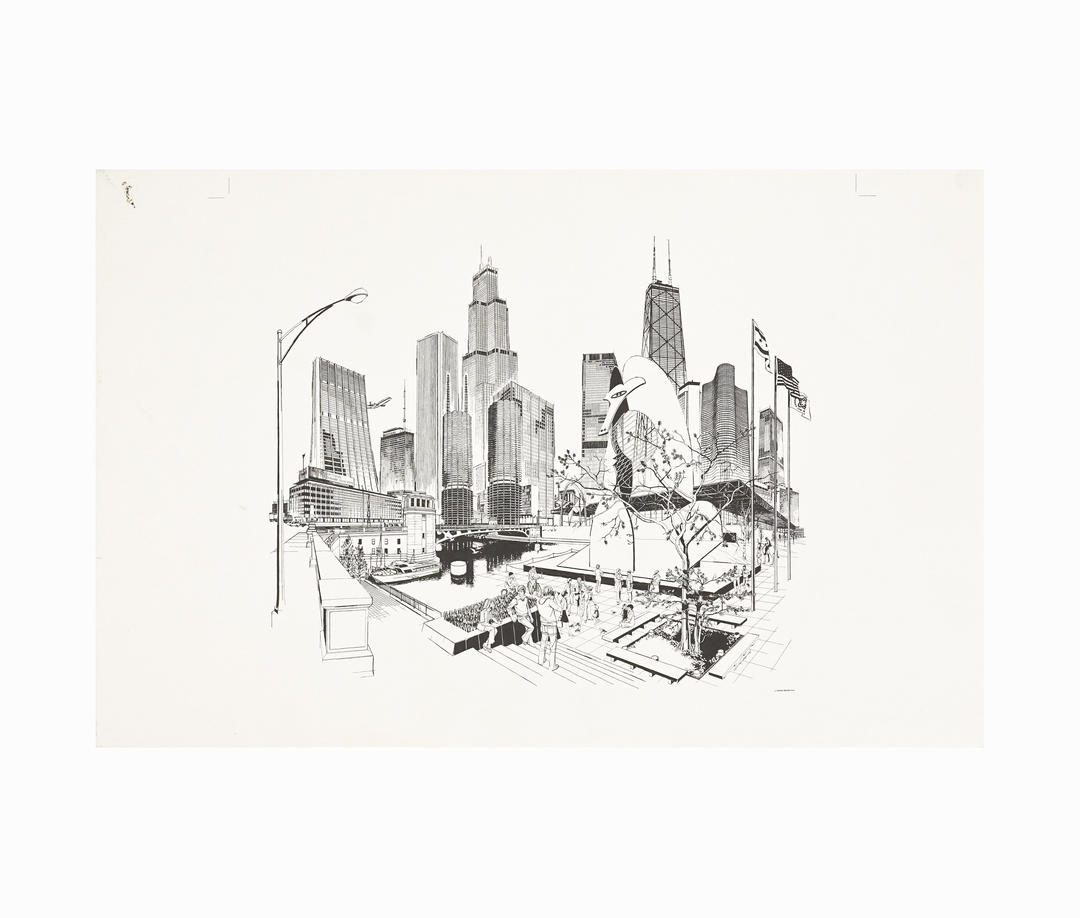 1980s George Becker Print Chicago Landmarks Buildings Illinois ...