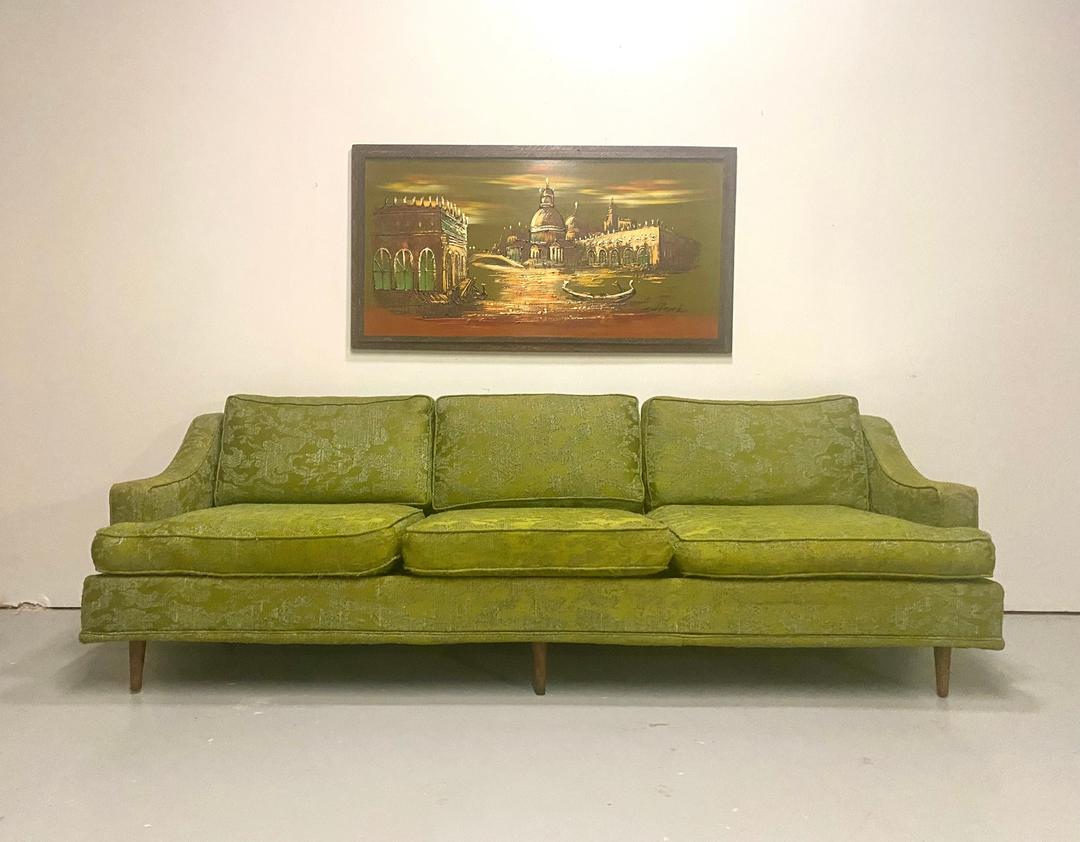 Mid Century Sofa, MCM Avocado Green Sofa, Boho Couch, Vintage | Viva La ...