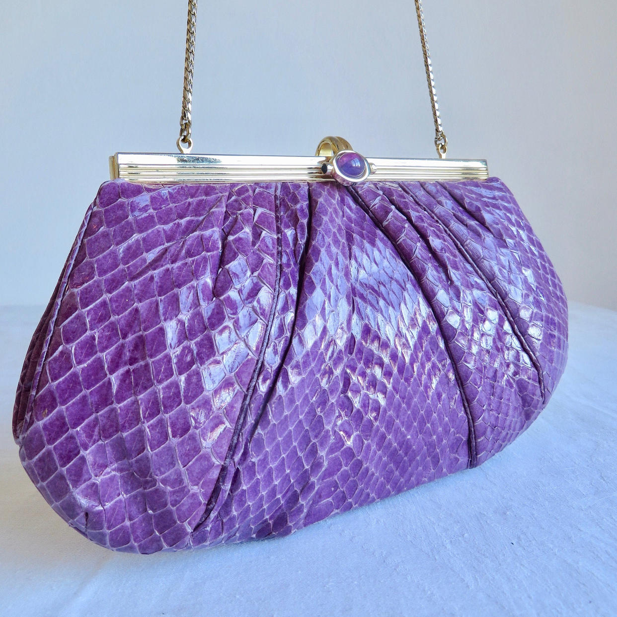 Vintage Judith Leiber Purse Purple Violet Lilac Snakeskin | Seek ...