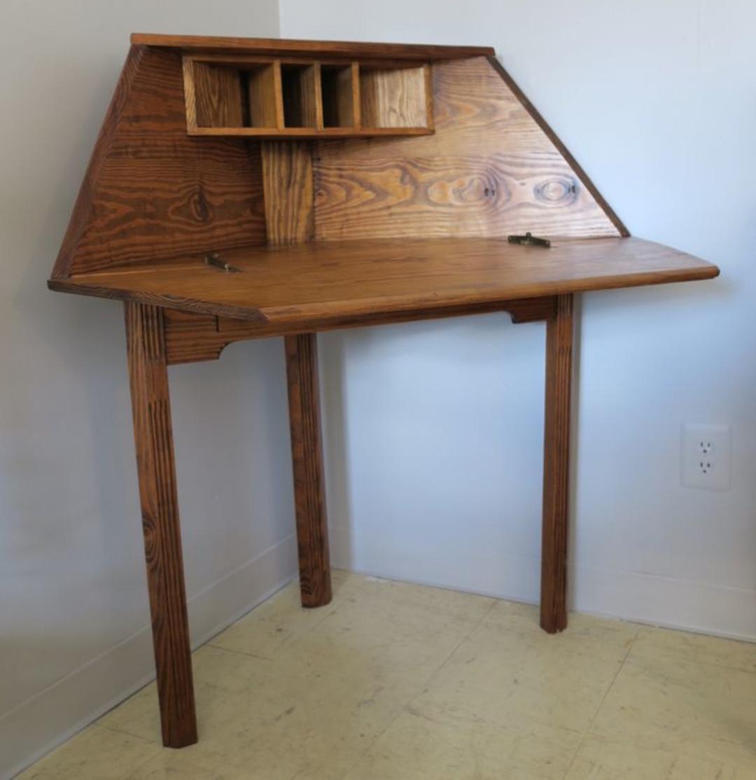 Unique, handmade corner desk (chestnut) - $195 | Lucky Pug Vintage ...