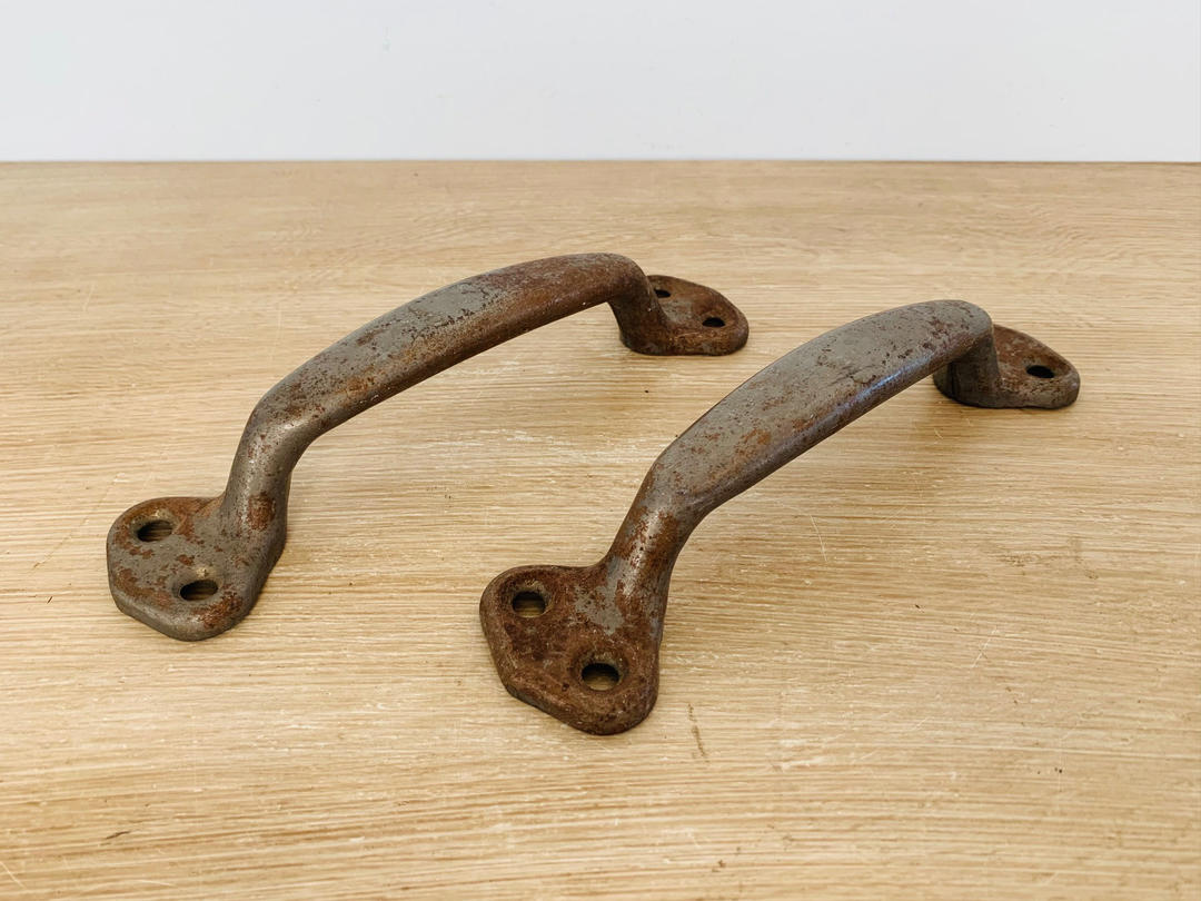 Vintage Industrial Metal Handles - Pair | Delve Chicago | Chicago, IL