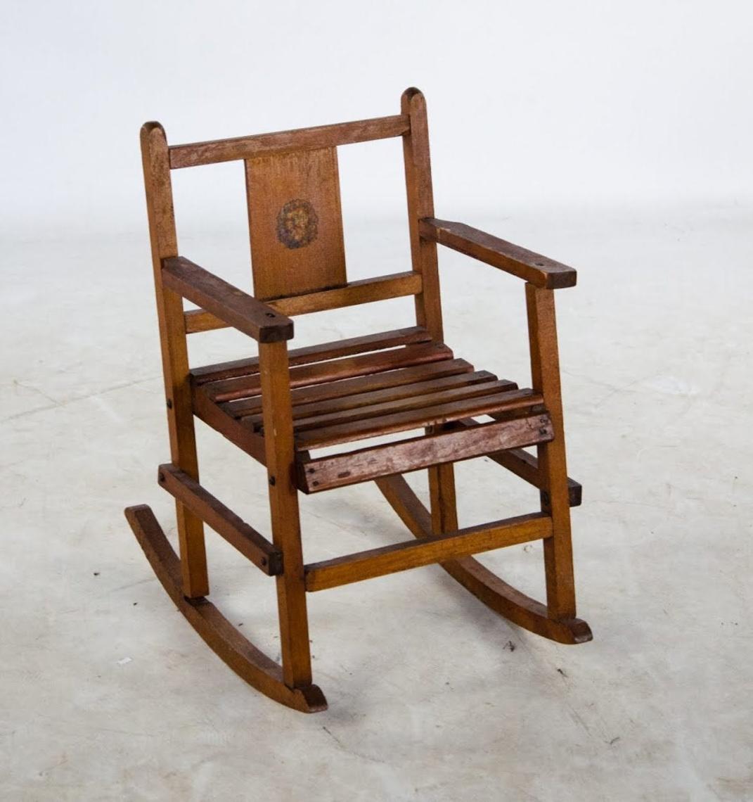 Early 1900's Antique Child's Wood Rocker | Bluff St Props | Atlanta, GA
