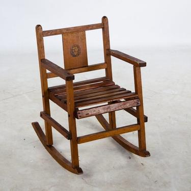 Early 1900's Antique Child's Wood Rocker | Bluff St Props | Atlanta, GA