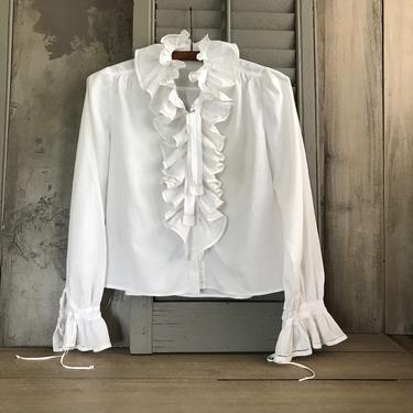 1800s French Chemise Blouse, Ruffle Peasant Shirt, Ruffle | Jan's ...