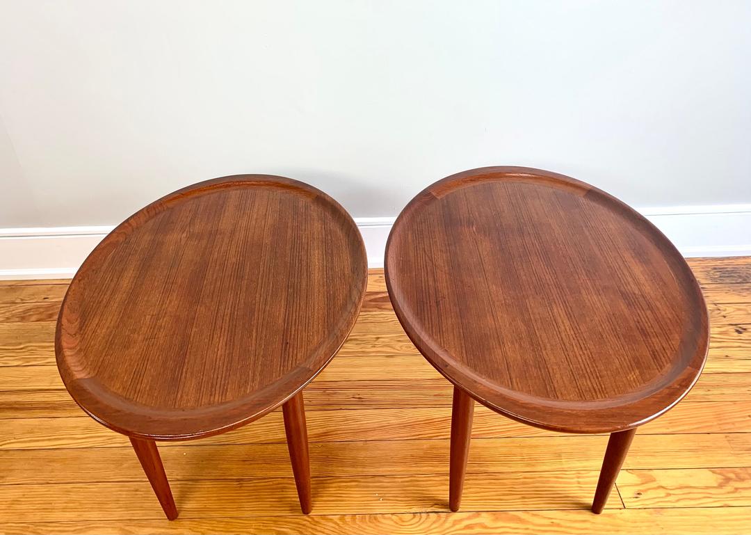 Danish Mid Century Modern Teak Tray Tables | Galaxie Modern | Lynchburg, VA