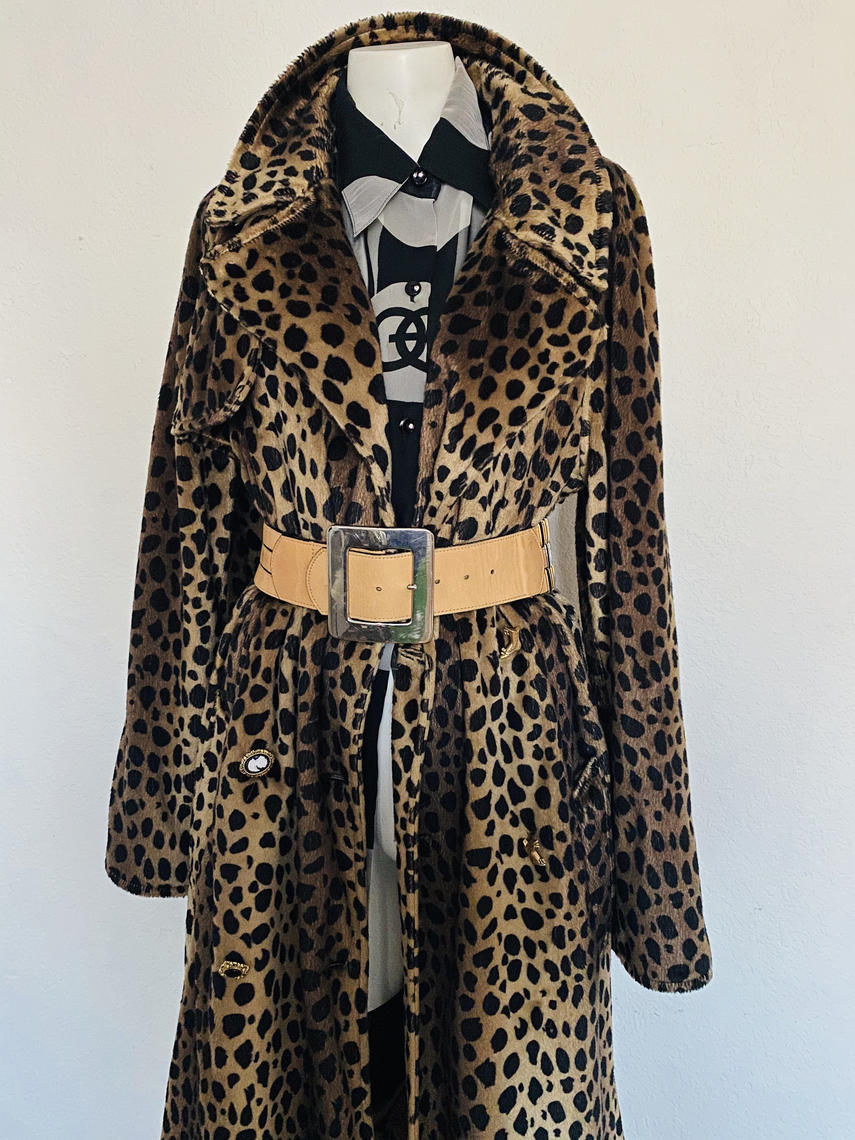 Vintage Cheetah Print jacket, faux fur full length cheetah print ...