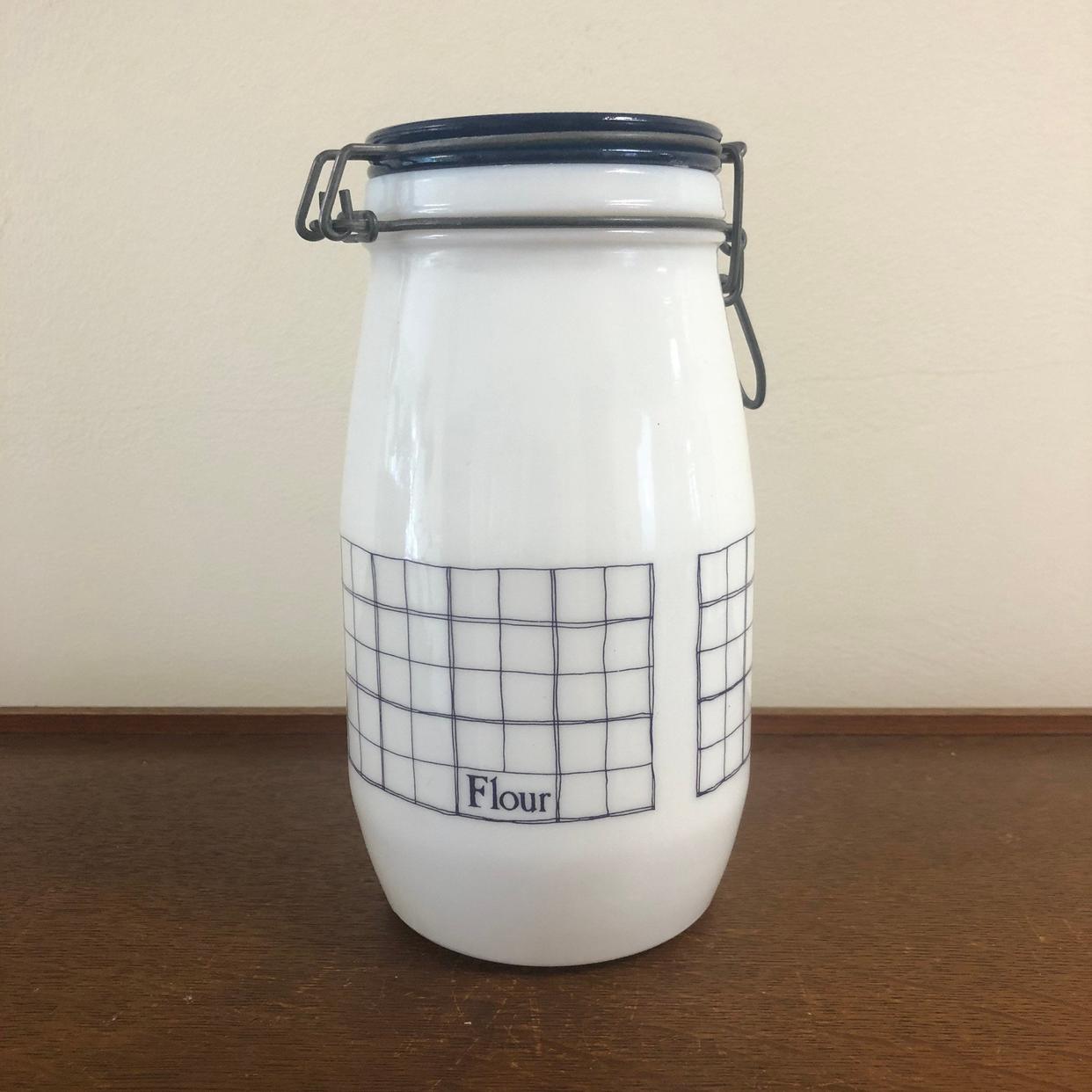 Vintage Wheaton Fine Glassware Milk Glass Canister, Flour 1.5 ...
