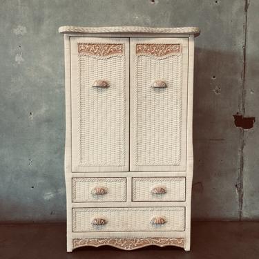 Pier One Rattan Beach Cottage Armoire Triple Wicker | Urban Americana ...