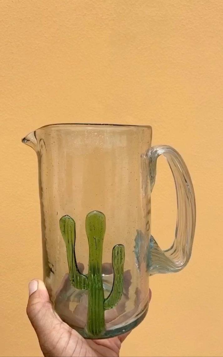 Hand Blown Mexican Glass Pitcher | Nine Fourteen | Miami, FL