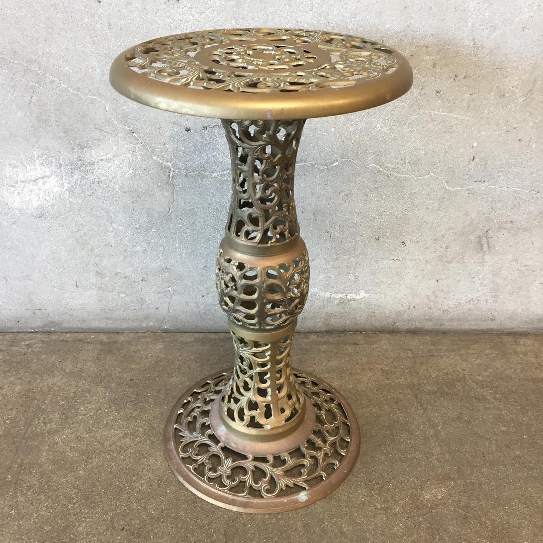 Vintage Solid Brass Plant Stand | Urban Americana | Long Beach, CA