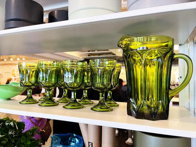 Vintage Anchor Hocking Tartan Plaid Water Pitcher Kitchen & Dining ...