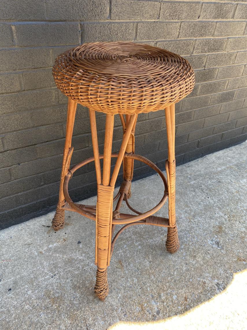Antique Wicker Stool | Wishbone Reserve | Baltimore, MD