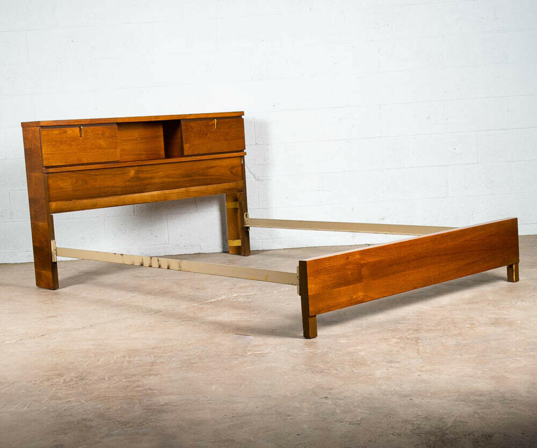 Mid Century Modern Headboard Bed frame Full Sz Johnson Carper ...
