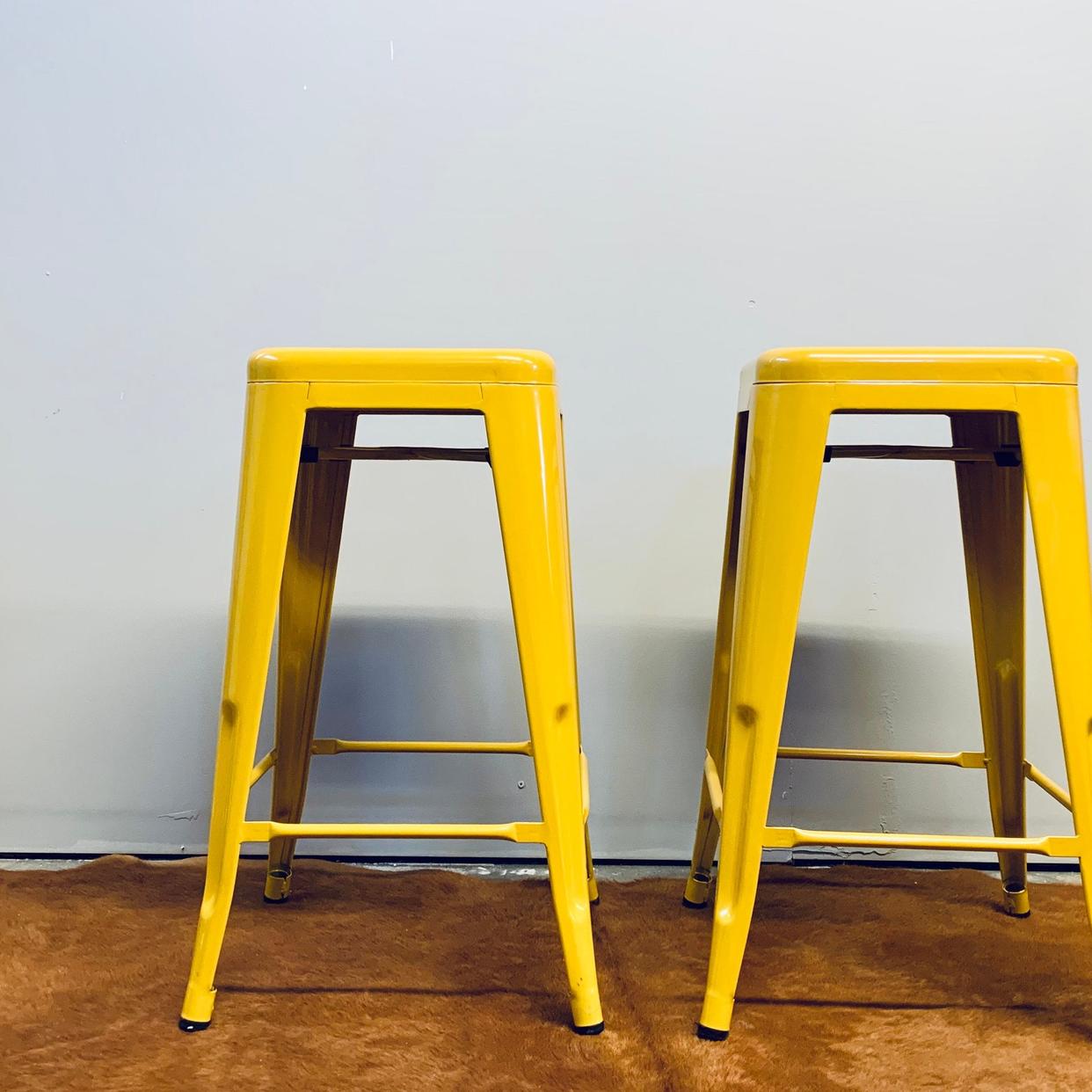 Yellow Metal Bar Stools