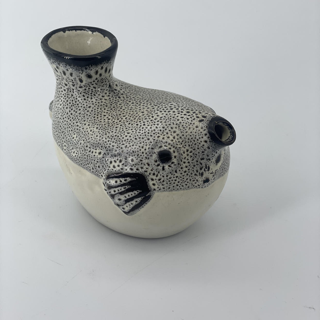 Vintage Japanese 1960s Slipcast Blowfish Bud Vase Pitcher | Brain ...