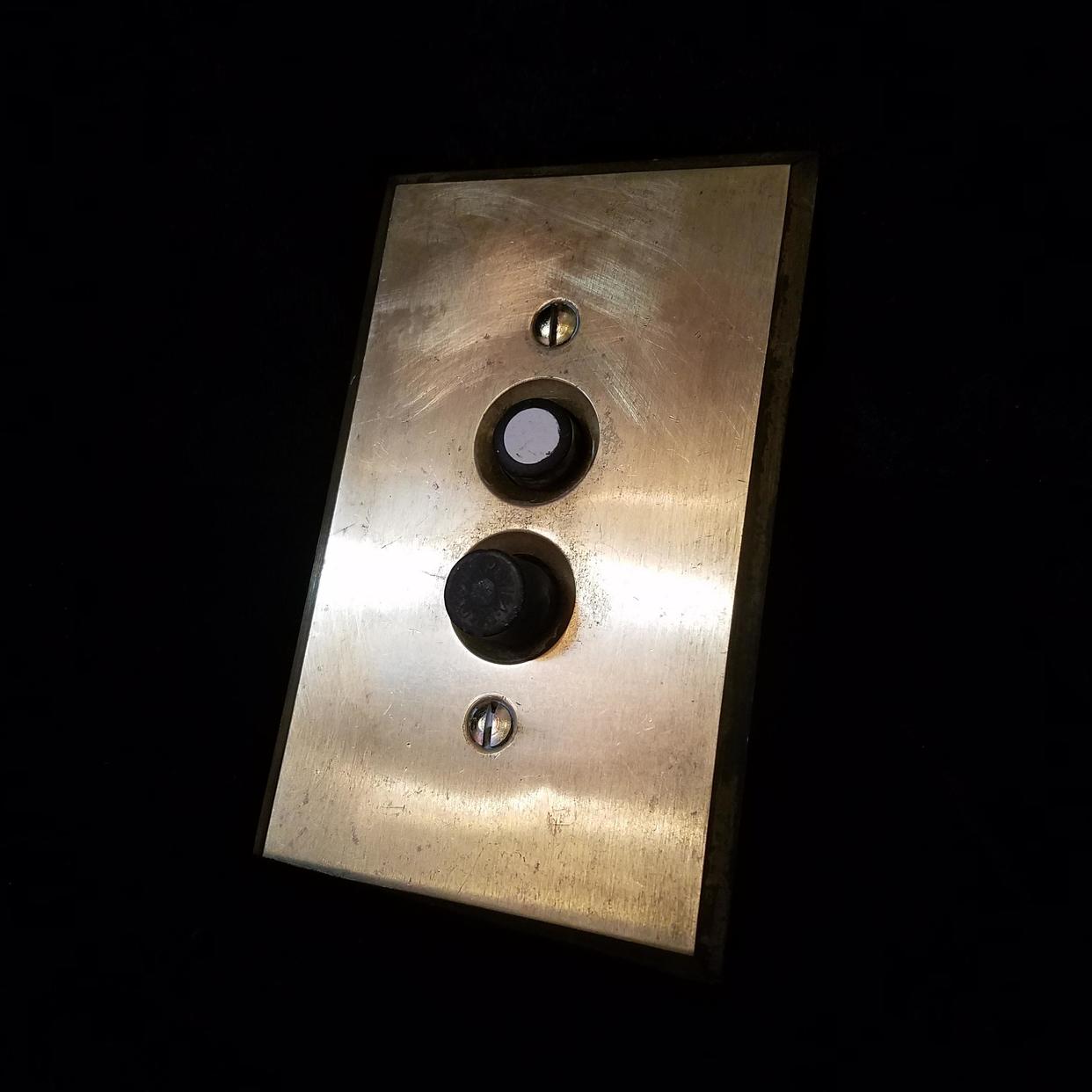 Vintage Push Button Light Switch with Brass Plate | Earthwise ...