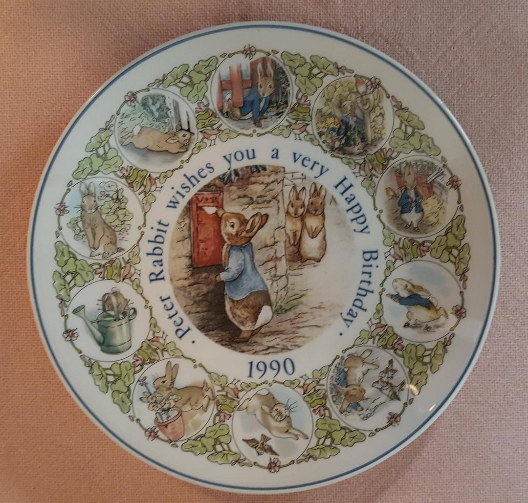 Vintage Beatrix Potter Nursery Ware 1990 Peter Rabbit Birthday Plate By ...