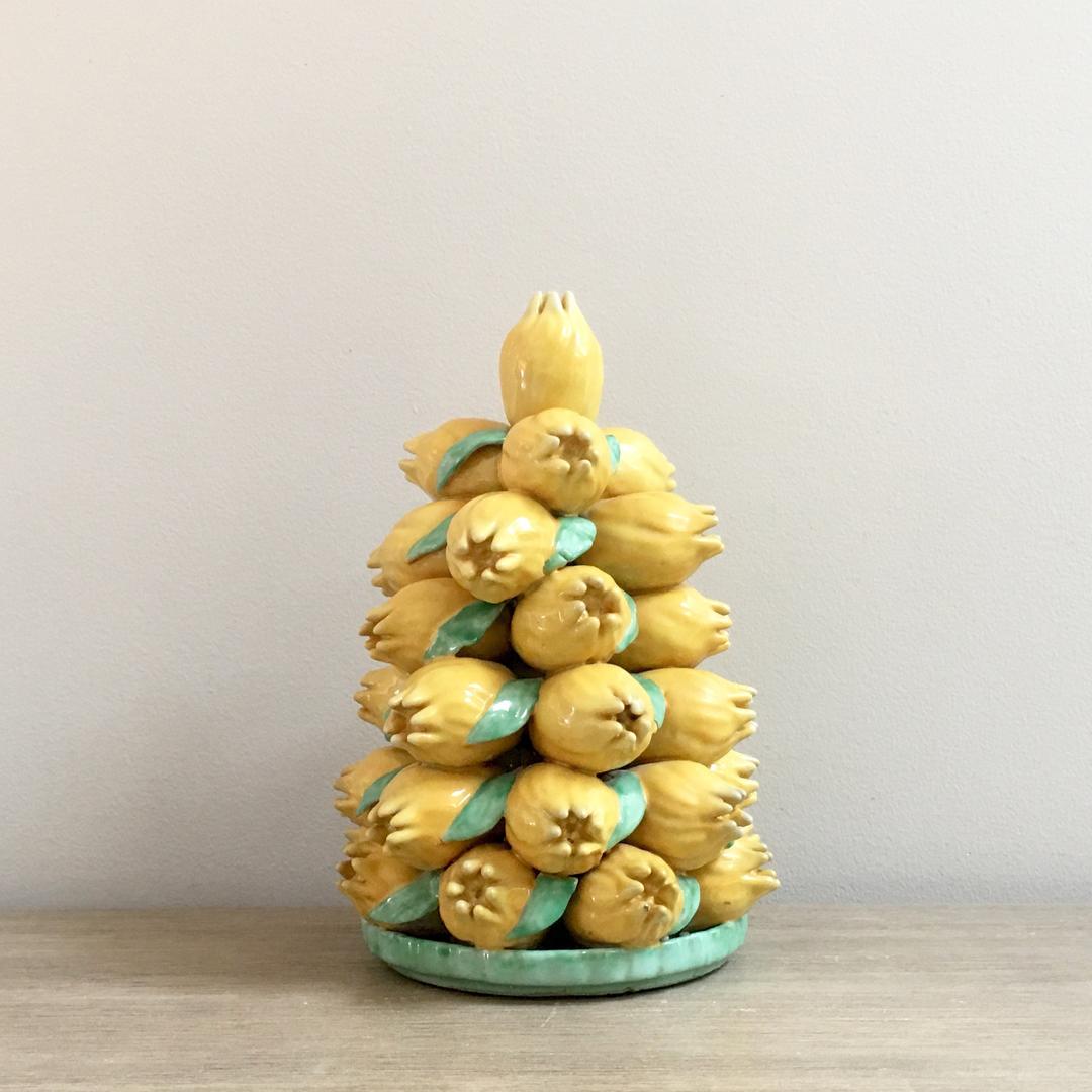 Vintage Lemon Tree Topiary Pottery Ceramic Majolica Lemon Statue French ...