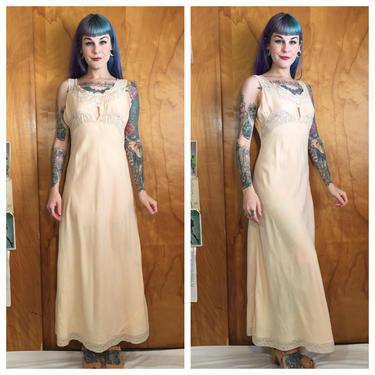 Vintage 1940’s Peach Nightgown with Keyhole Bust | Surrealist Vintage ...